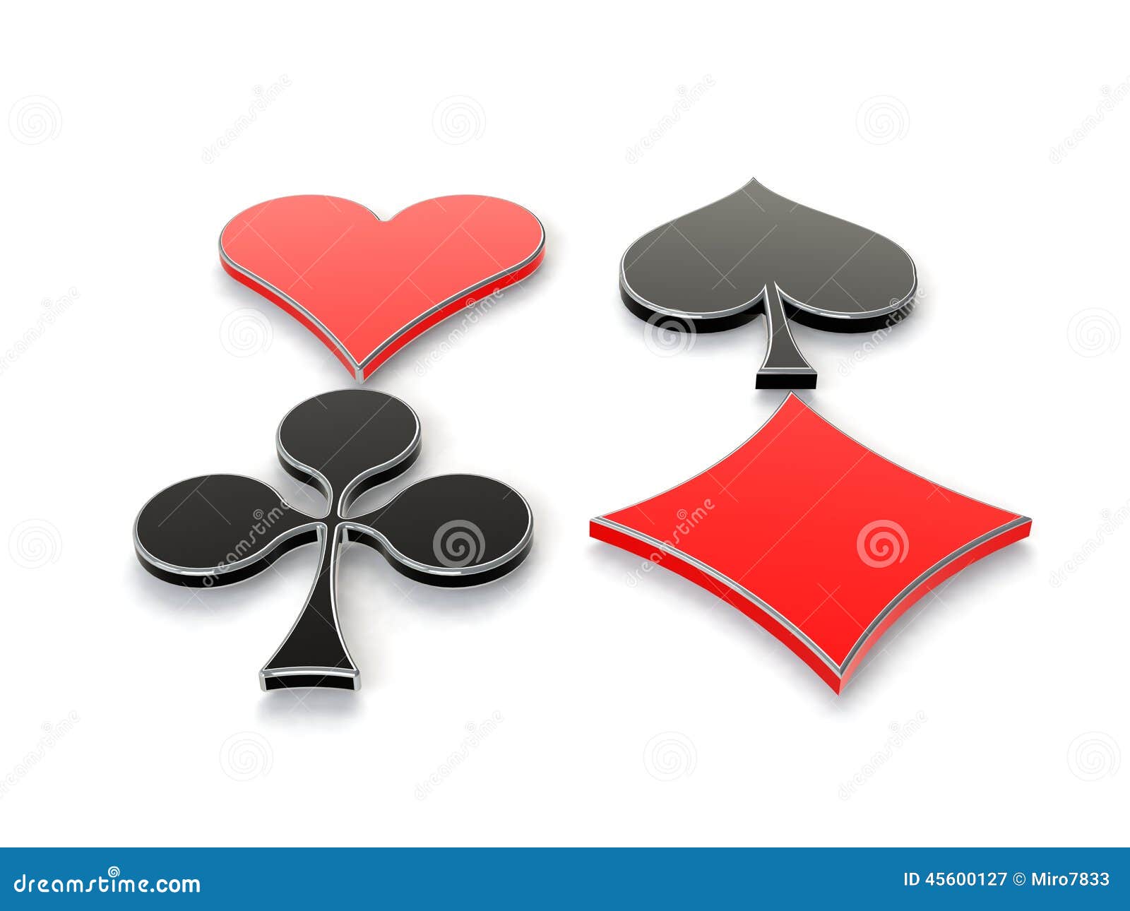 Glossy Symbols of Playing Cards 3d Image Stock Illustration ...