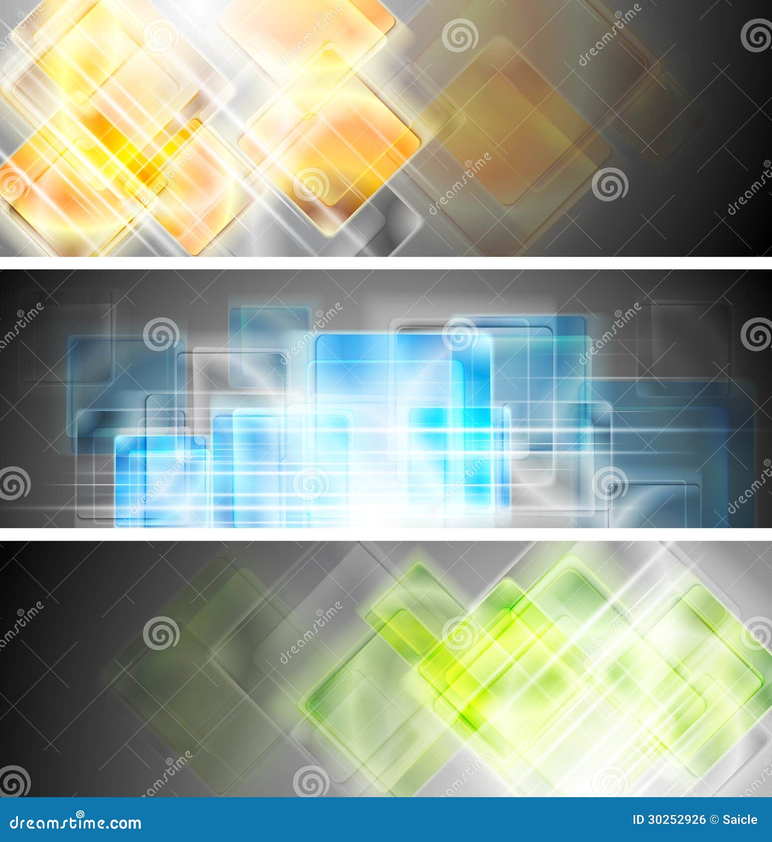 Hi-tech Vector Glossy Banners Stock Vector - Illustration of green ...
