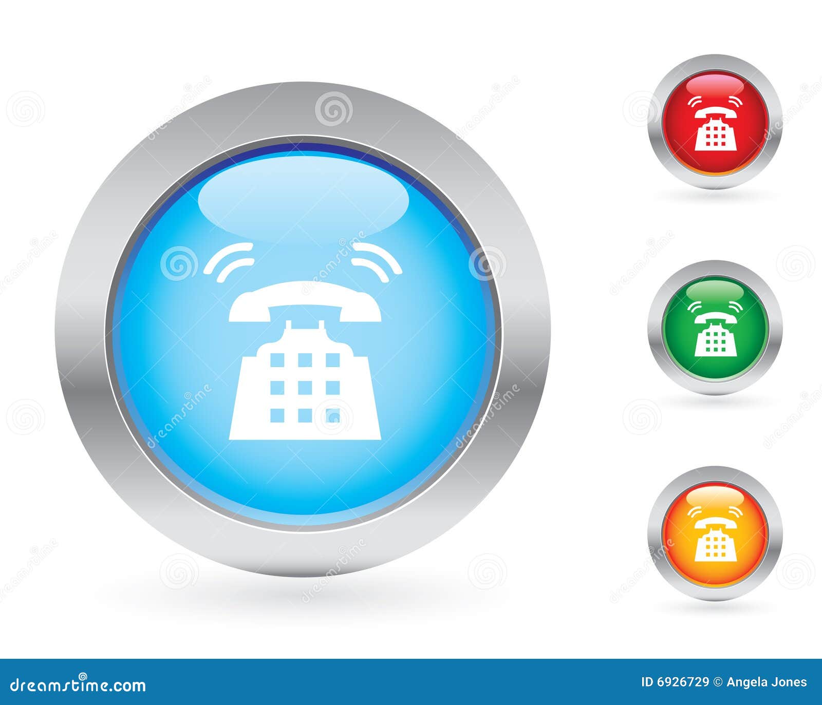 Glossy Telephone Button Set Stock Vector - Illustration of icon ...