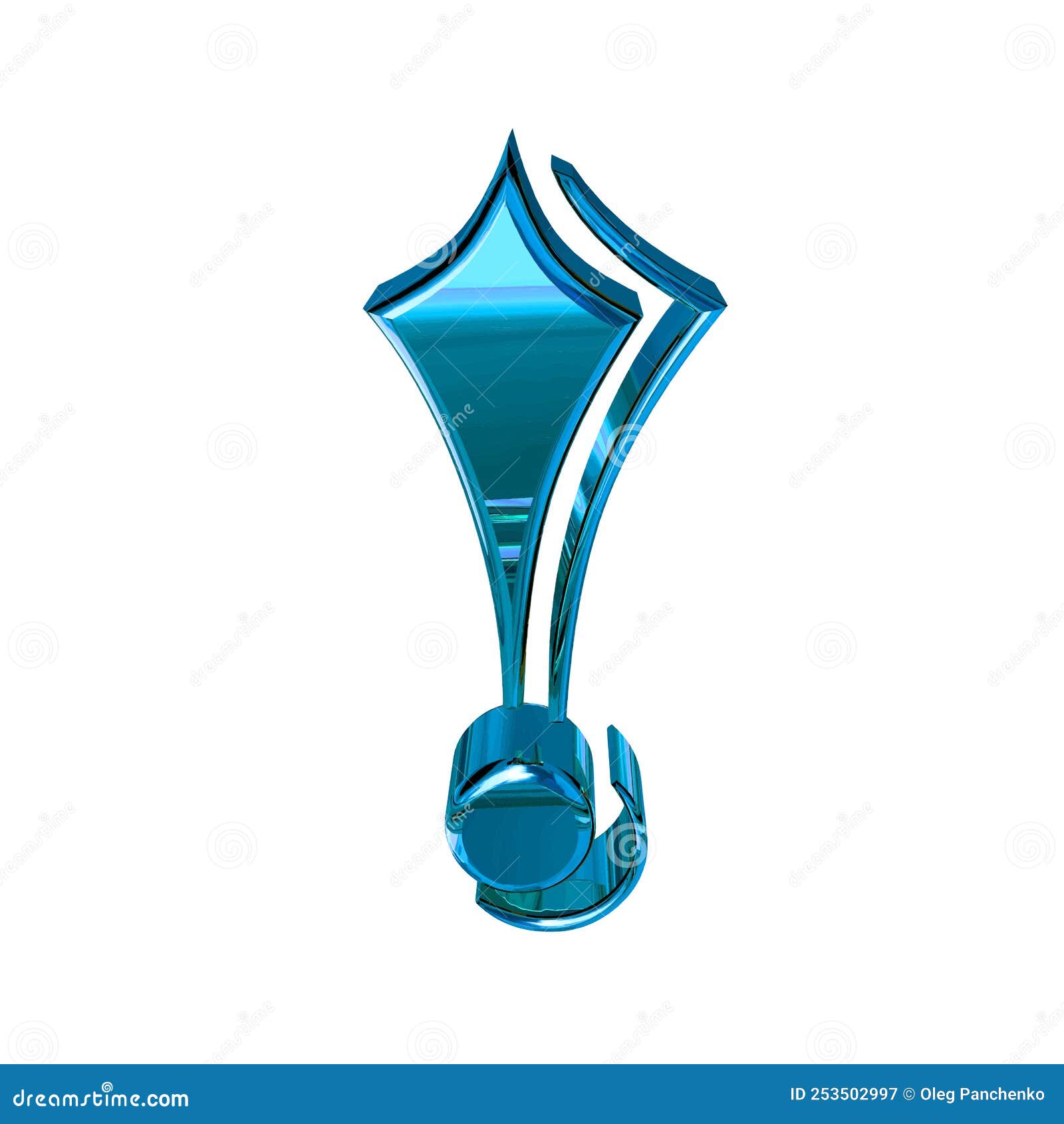 Glossy Three-dimensional Symbol in Blue Stock Vector - Illustration of ...