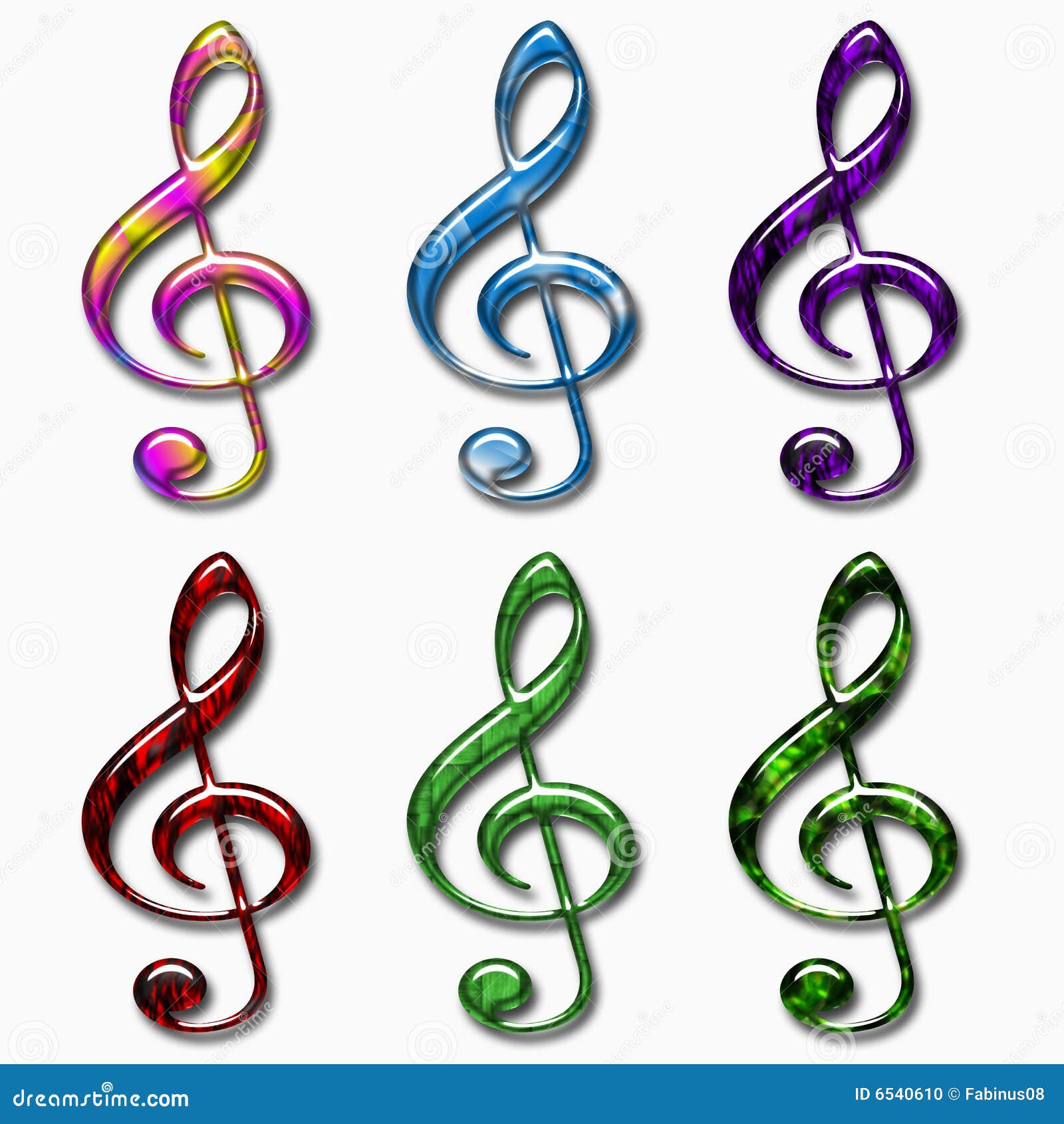 Glossy Treble Clefs Collection Stock Illustration - Illustration of ...