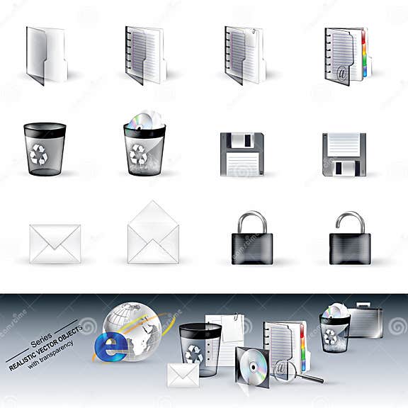 Glossy Vector Realistic Web & Computer Icons # 2 Stock Vector ...