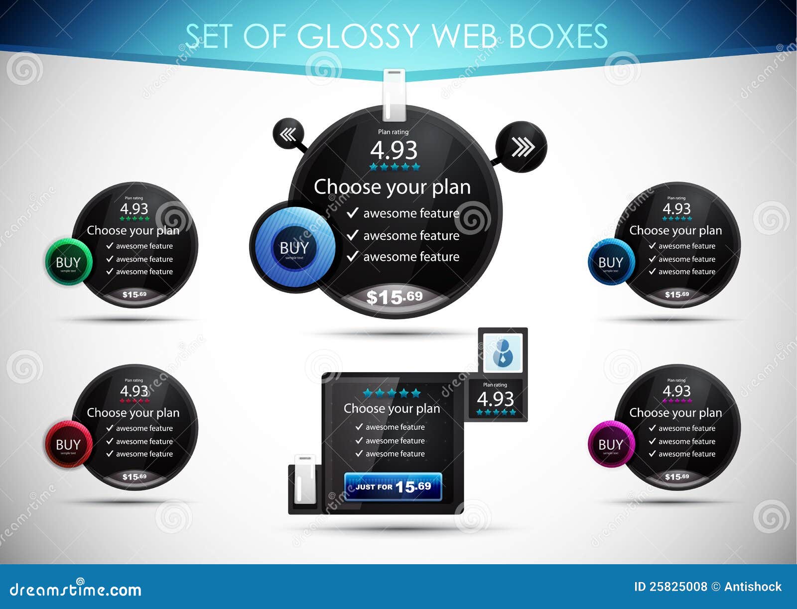 Glossy vector web boxes stock vector. Illustration of blue - 25825008