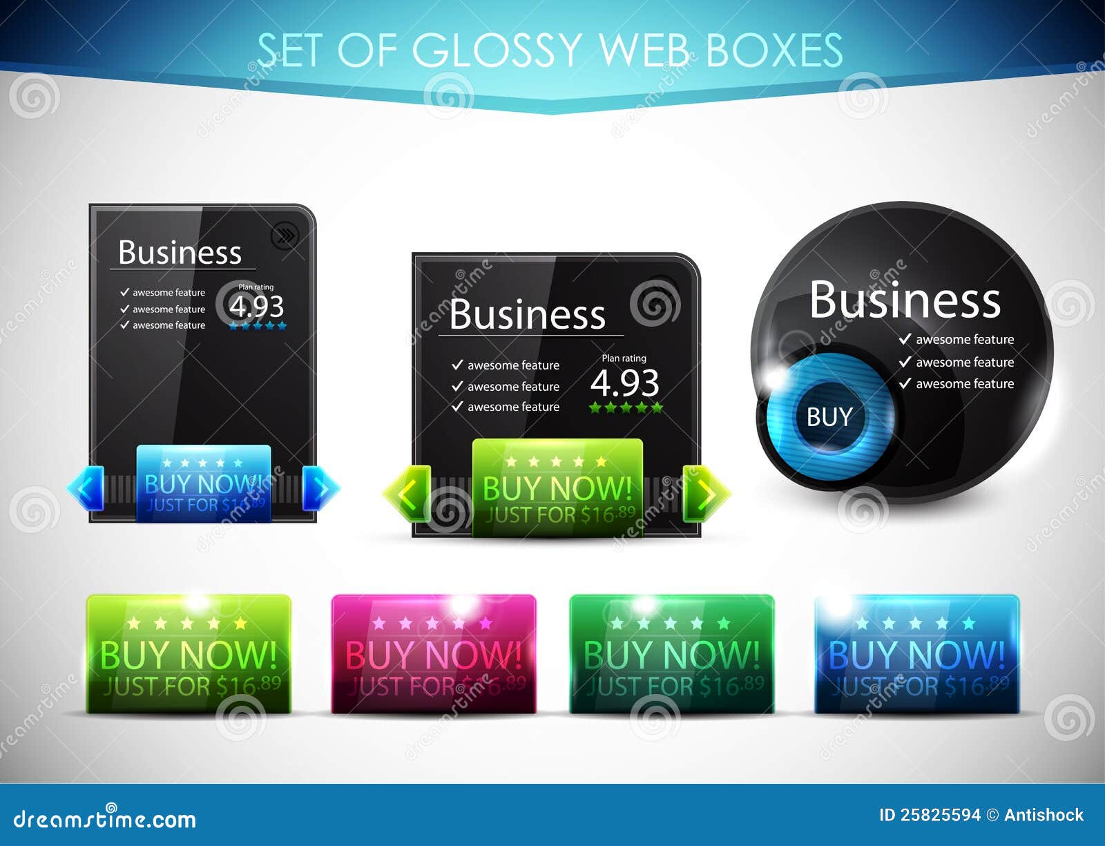 Glossy vector web boxes stock vector. Illustration of banner - 25825594