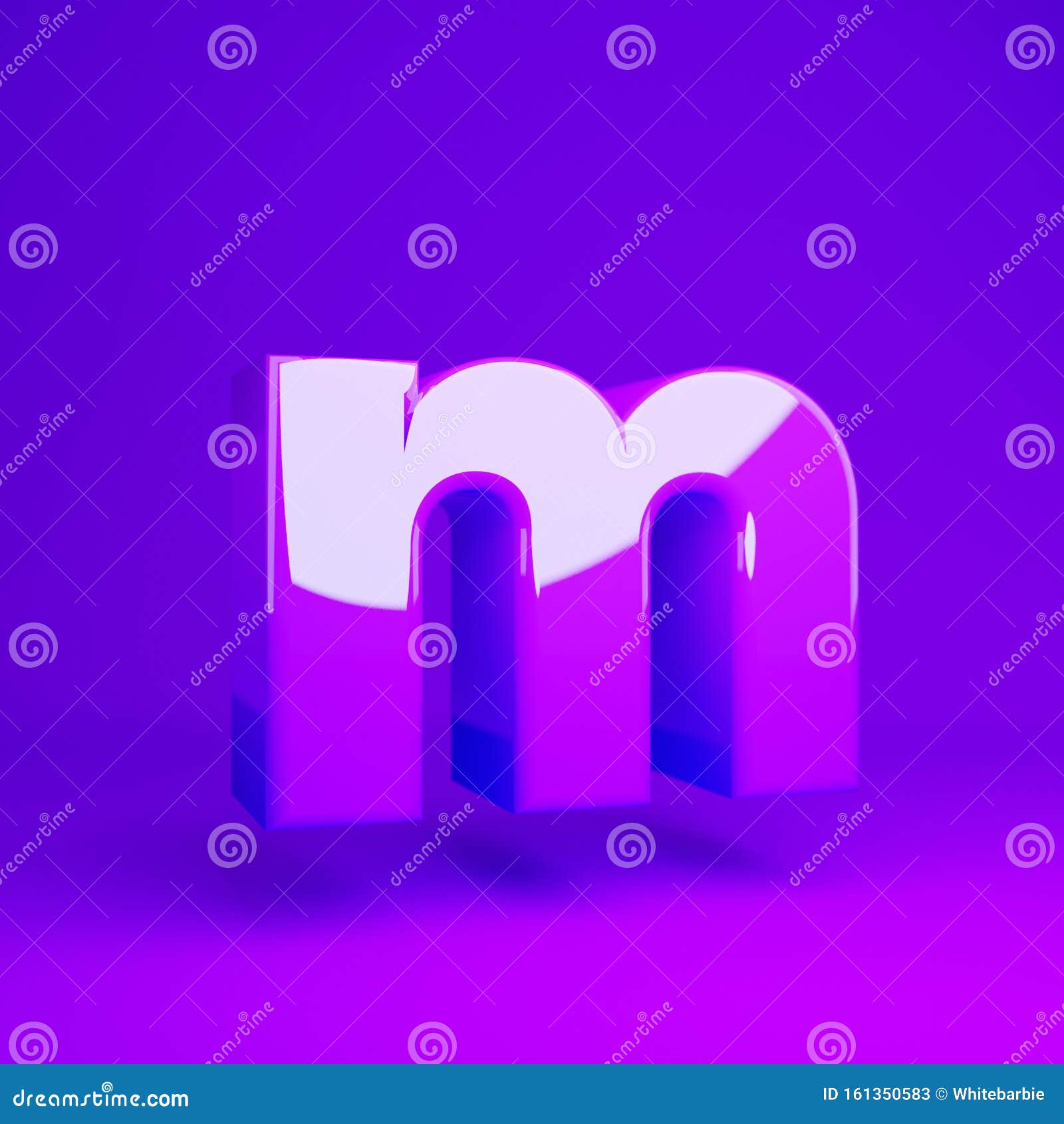 Glossy Violet Letter M Lowercase Violet Matte Background Stock ...