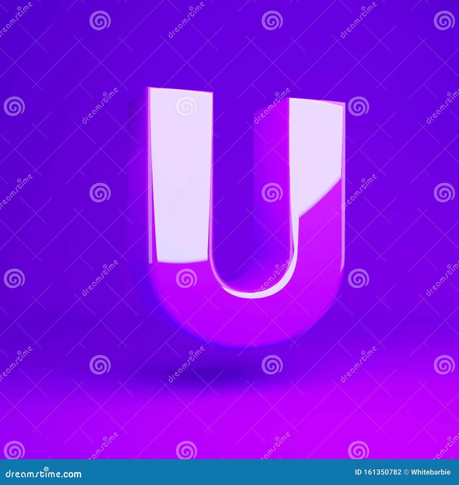Glossy Violet Letter U Uppercase Violet Matte Background Stock ...