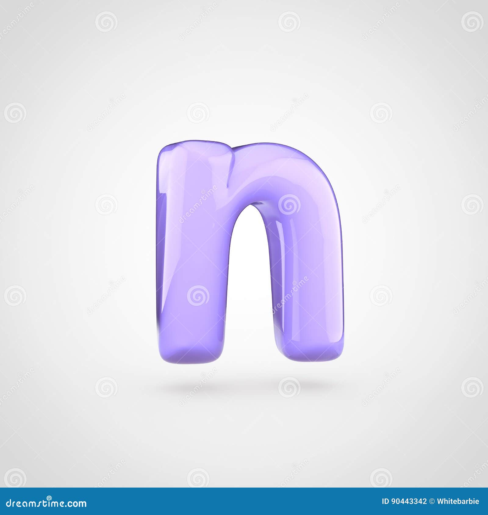 Glossy Violet Paint Letter N Lowercase Stock Illustration ...