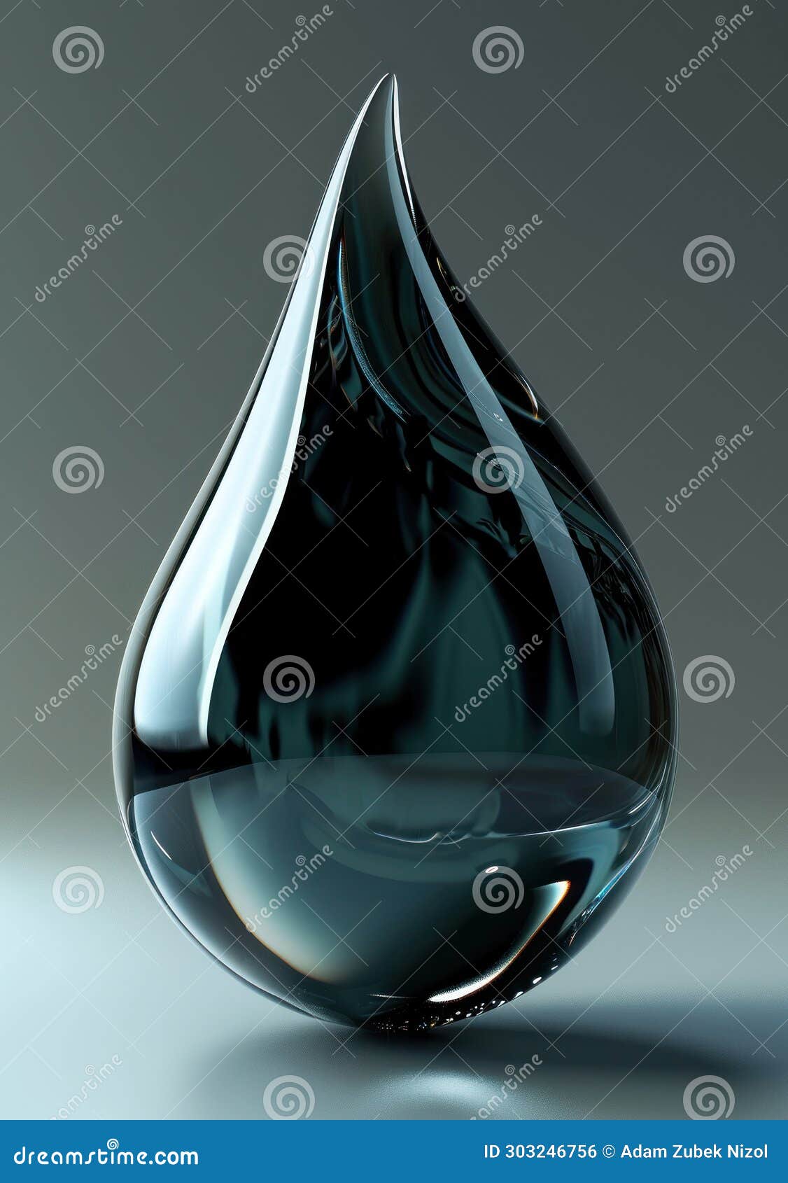 Glossy Water Drop on a Smooth Surface Stock Illustration - Illustration ...