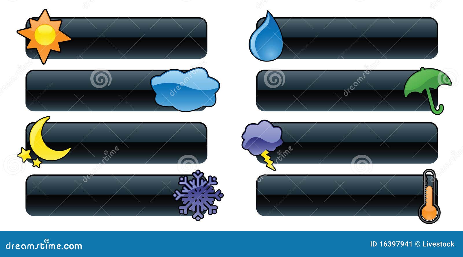 Glossy Weather Banners stock vector. Illustration of droplet - 16397941