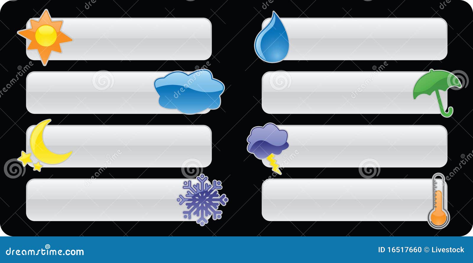 Glossy Weather Banners/Buttons Stock Vector - Illustration of bright ...