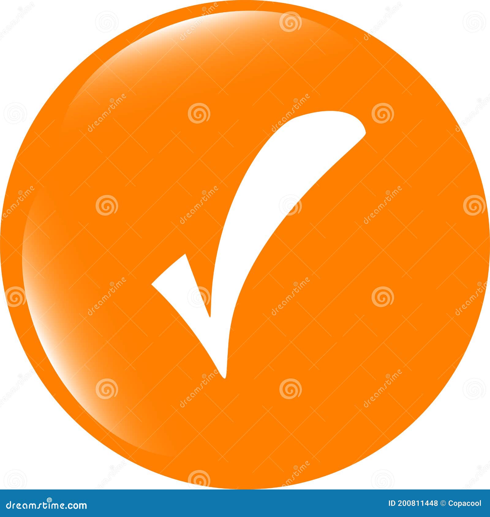 Glossy Web Button with Check Mark Sign. Shape Icon Stock Illustration ...
