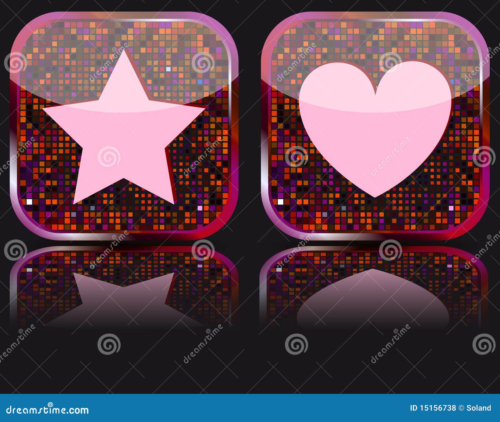 Glossy Web Button with Favorites Icon. Stock Vector - Illustration of ...