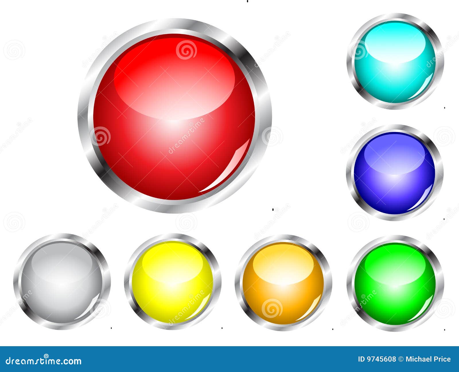 Glossy Web Button Set Stock Vector Illustration Of Button 9745608