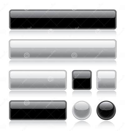 Glossy Web Buttons stock vector. Illustration of reflective - 10949349