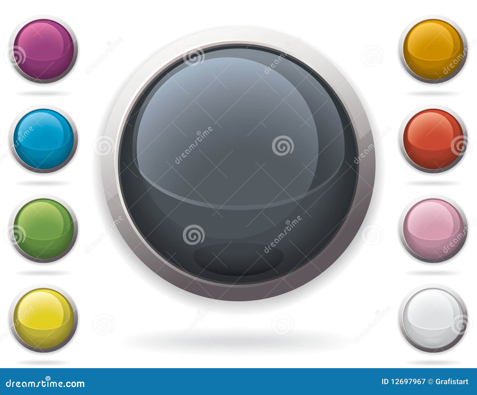 Glossy web buttons stock vector. Illustration of grey - 12697967