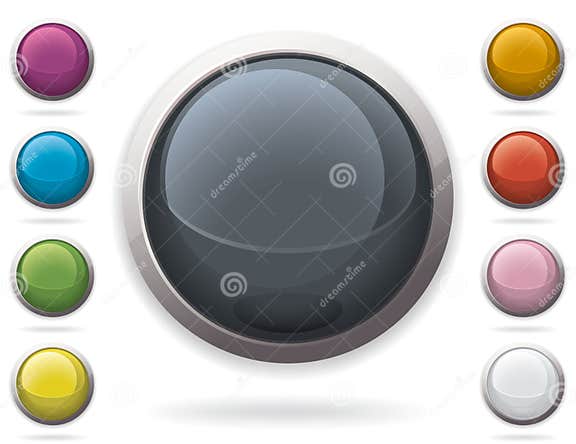 Glossy web buttons stock vector. Illustration of grey - 12697967