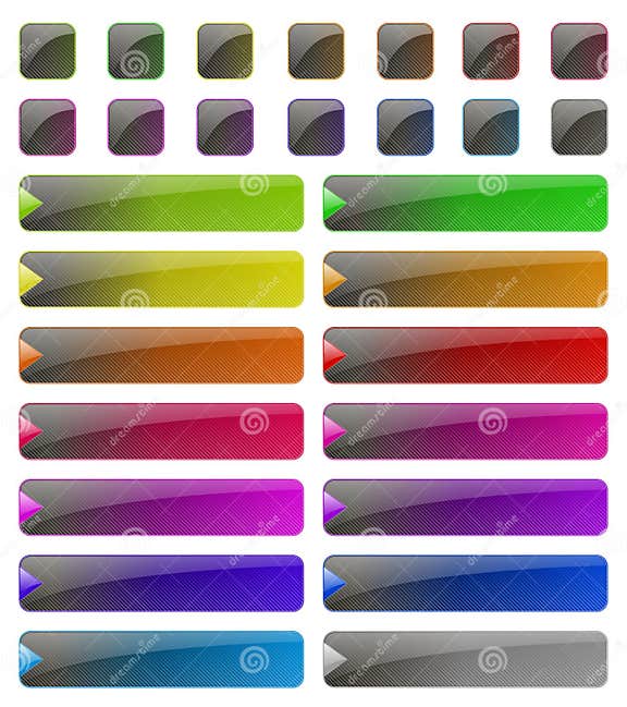 Glossy Web Buttons stock vector. Illustration of color - 26740673