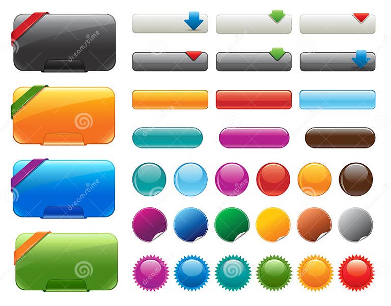 Glossy website buttons stock vector. Illustration of label - 14645125