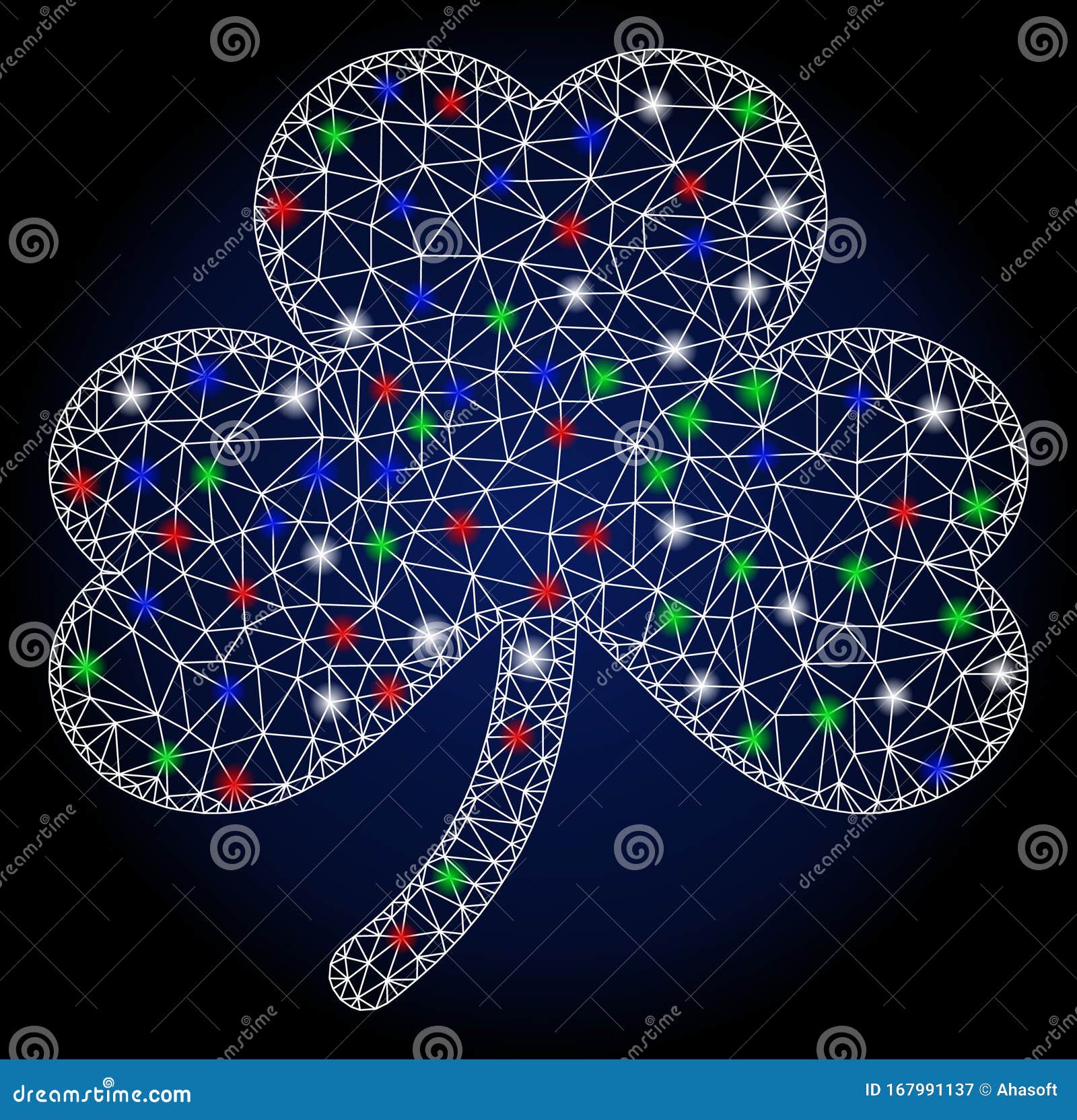 Flare Mesh 2D Clover Leaf with Flare Spots Stock Illustration ...