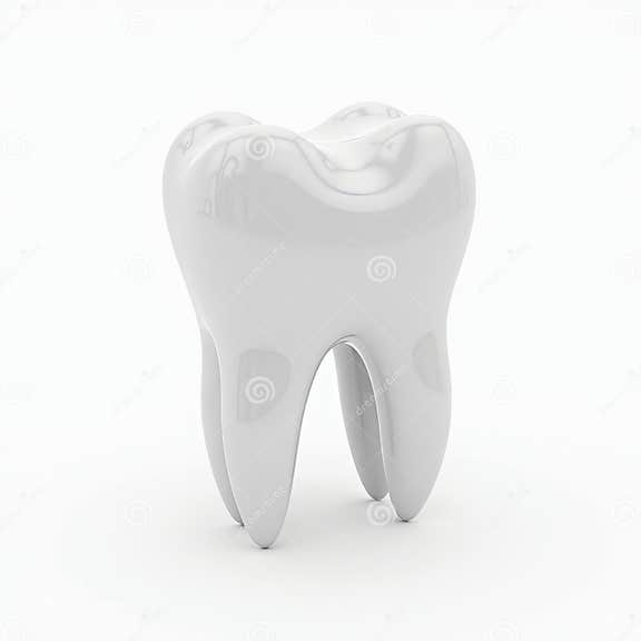 Glossy White Tooth Model, Isolated on a Plain Background. Stock ...