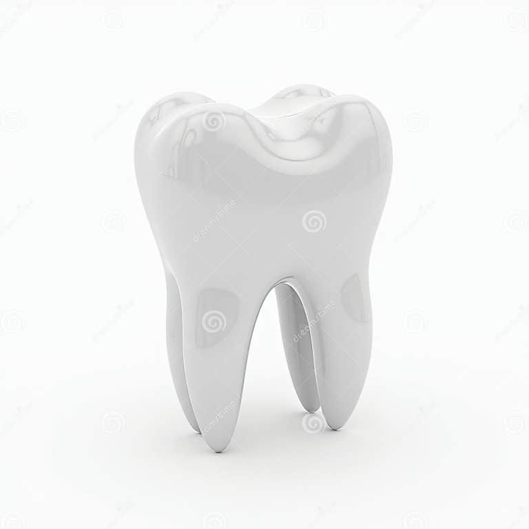 Glossy White Tooth Model, Isolated on a Plain Background. Stock ...