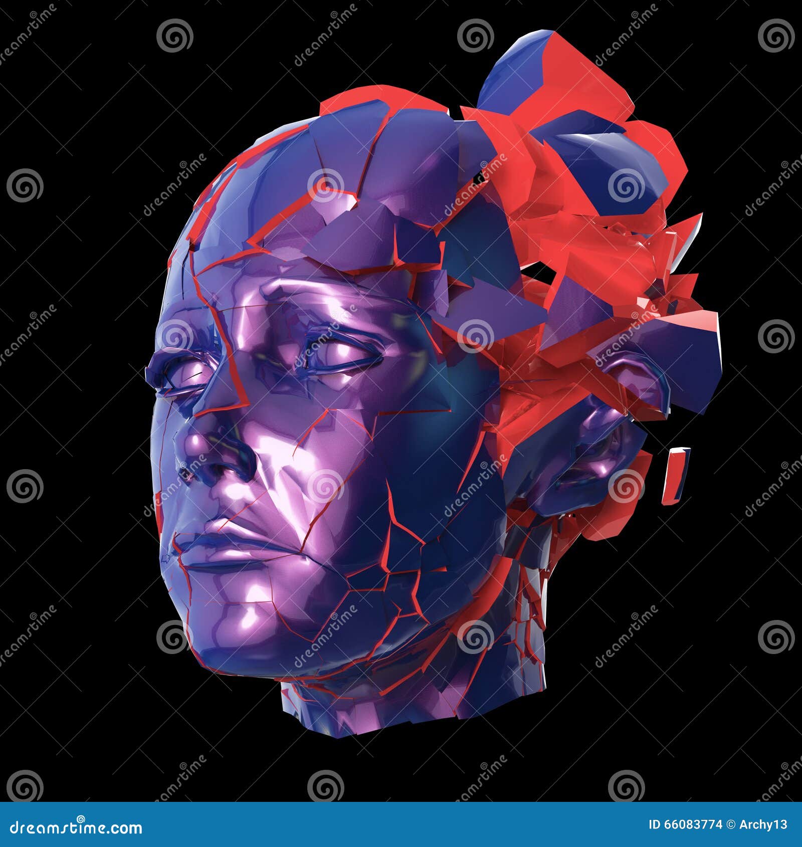 Glossy Woman Head Exploding Shuttered - Headache, Mental Problems ...