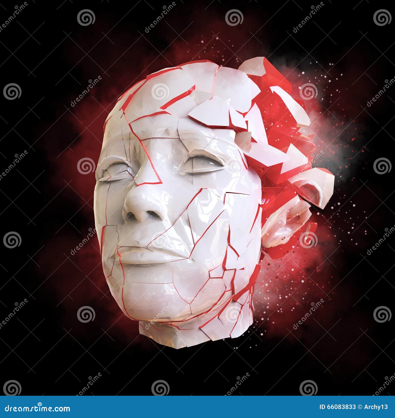 Glossy Woman Head Exploding Shuttered - Headache, Mental Problems ...