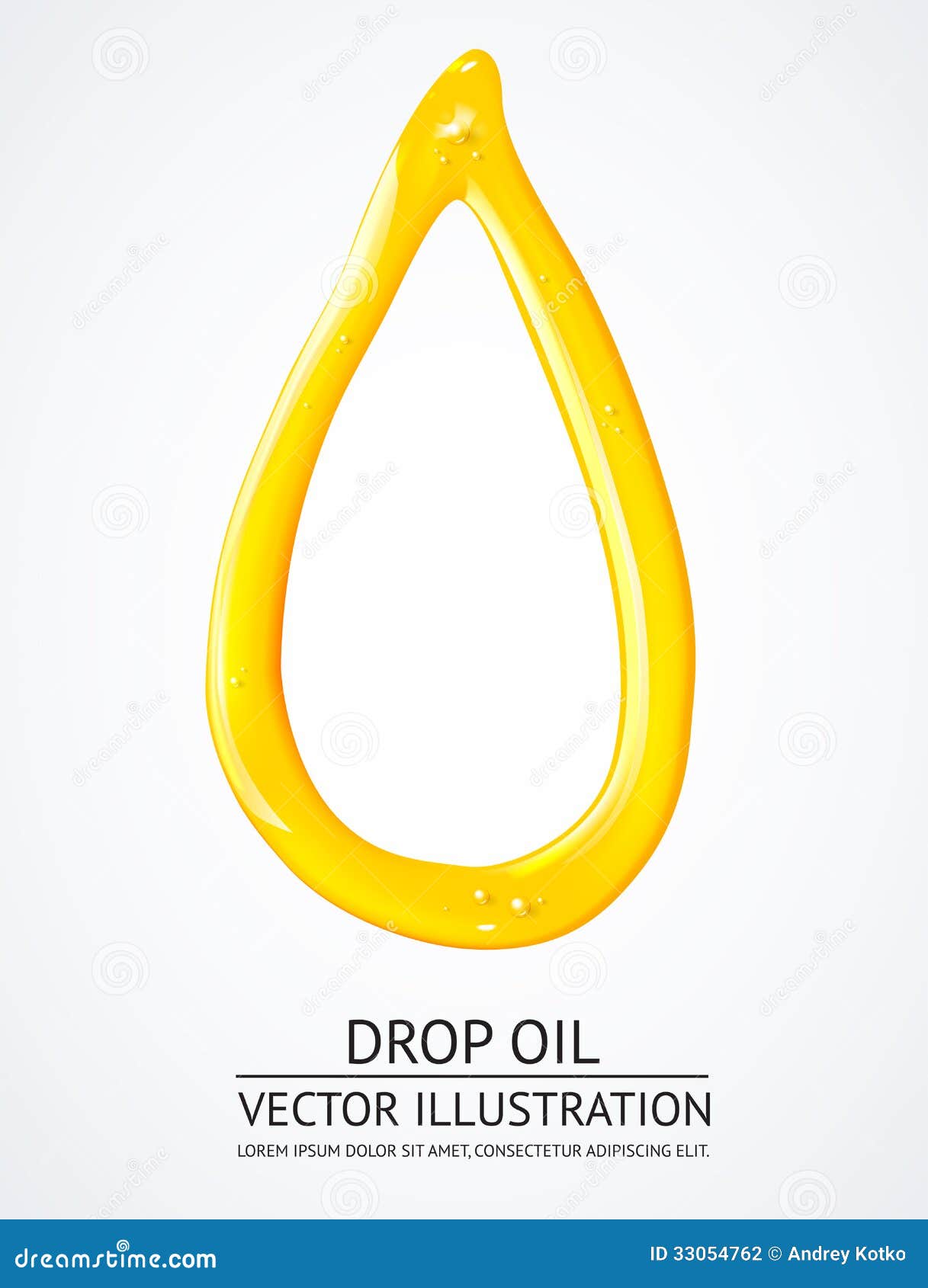 Glossy yellow liquid drop. stock vector. Illustration of cream - 33054762