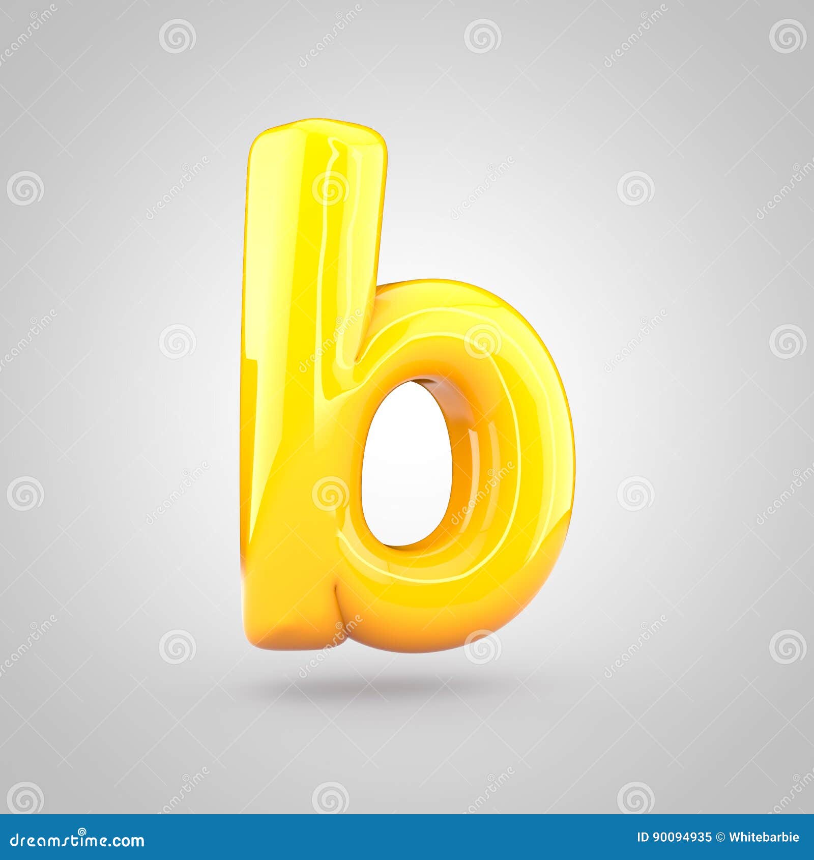 Glossy Yellow Paint Letter B Lowercase Stock Illustration ...
