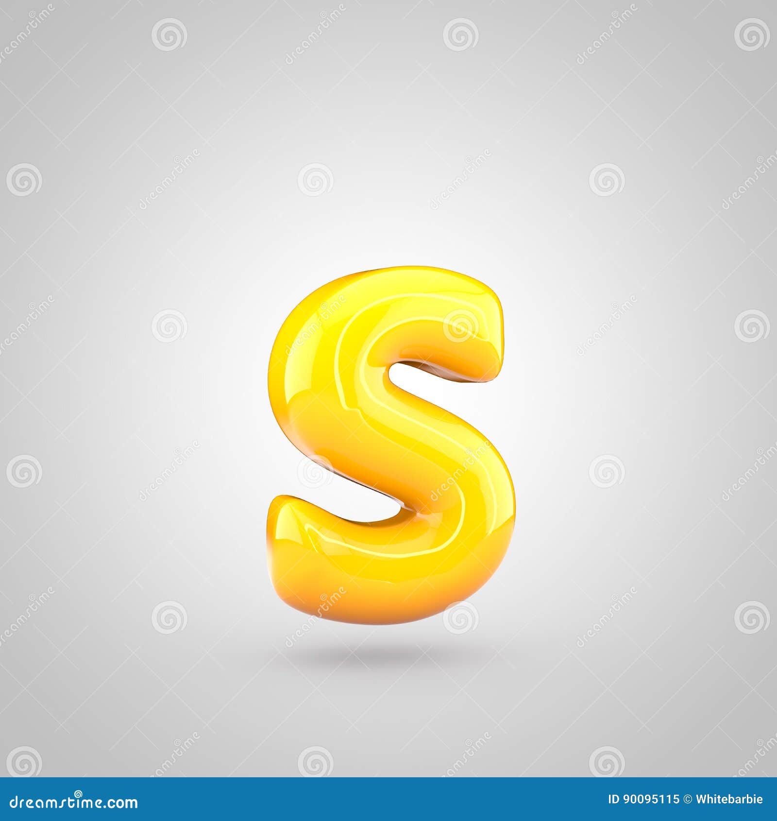 Glossy Yellow Paint Letter S Lowercase Stock Illustration ...