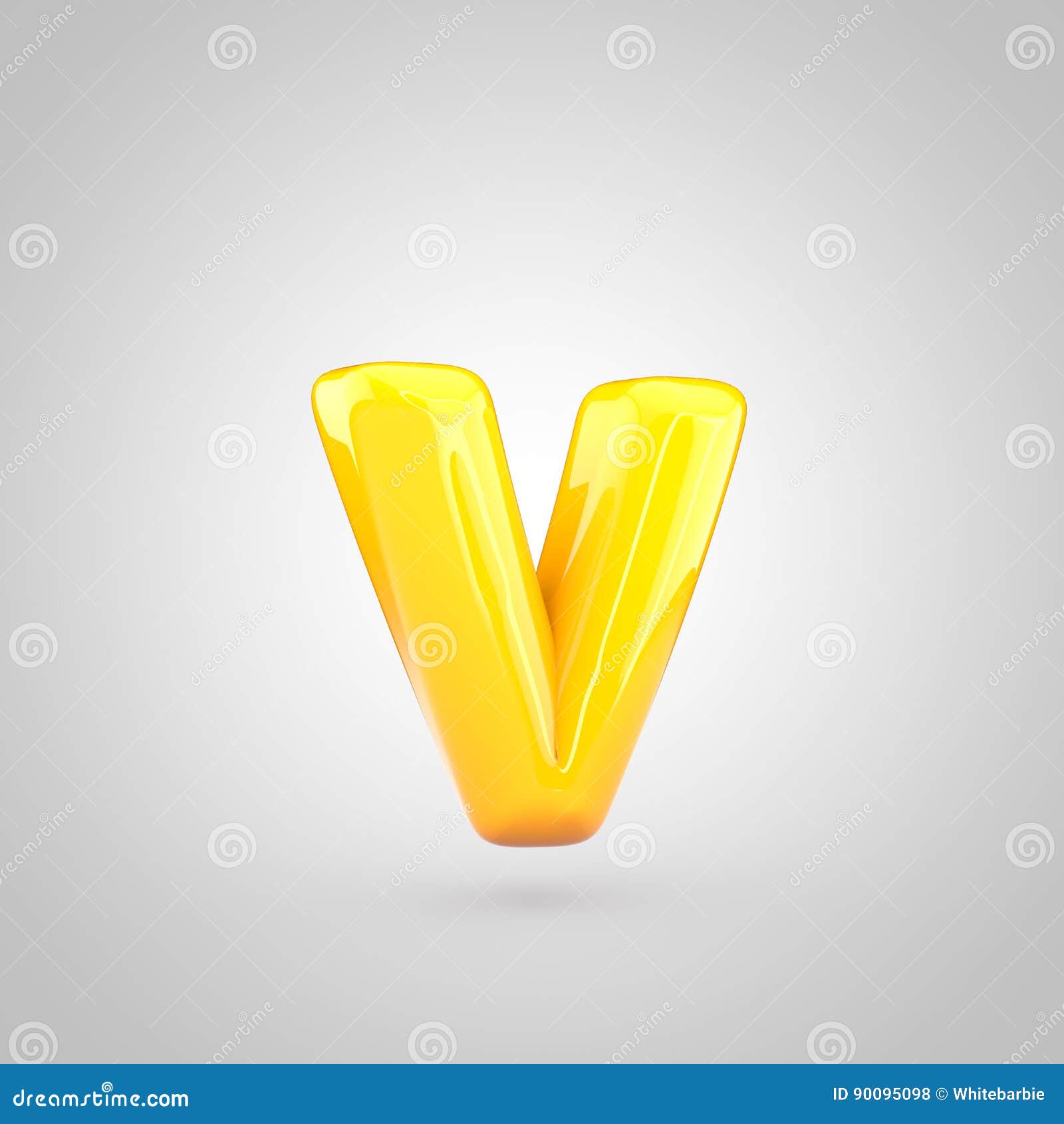 Glossy Yellow Paint Letter V Lowercase Stock Illustration ...