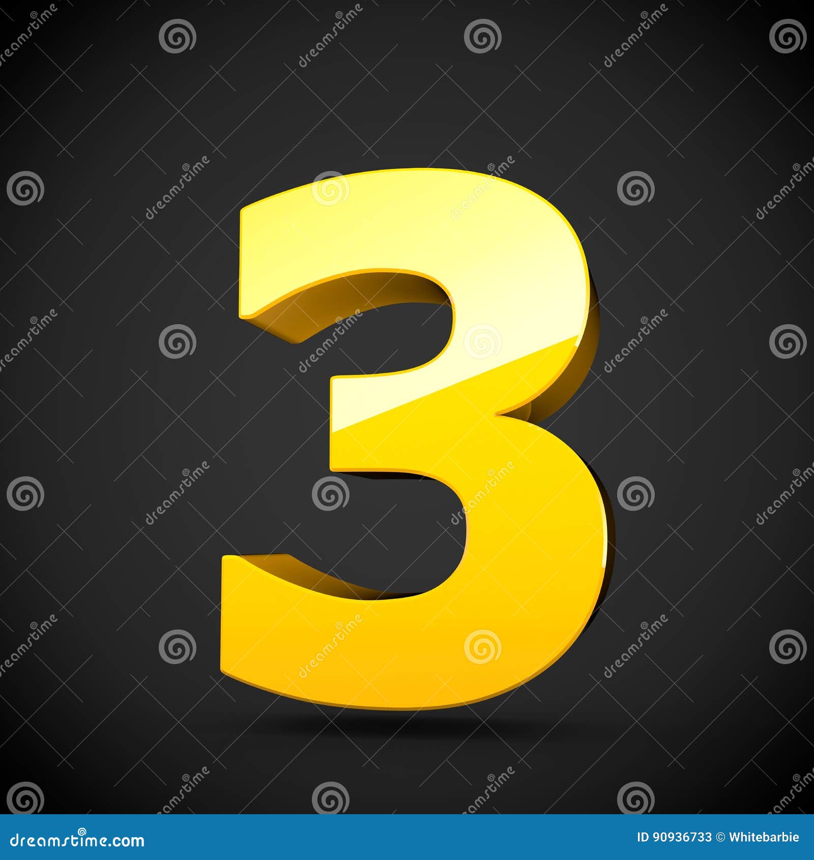 Glossy Yellow Paint Number 3 with Softbox Reflection Stock Illustration ...