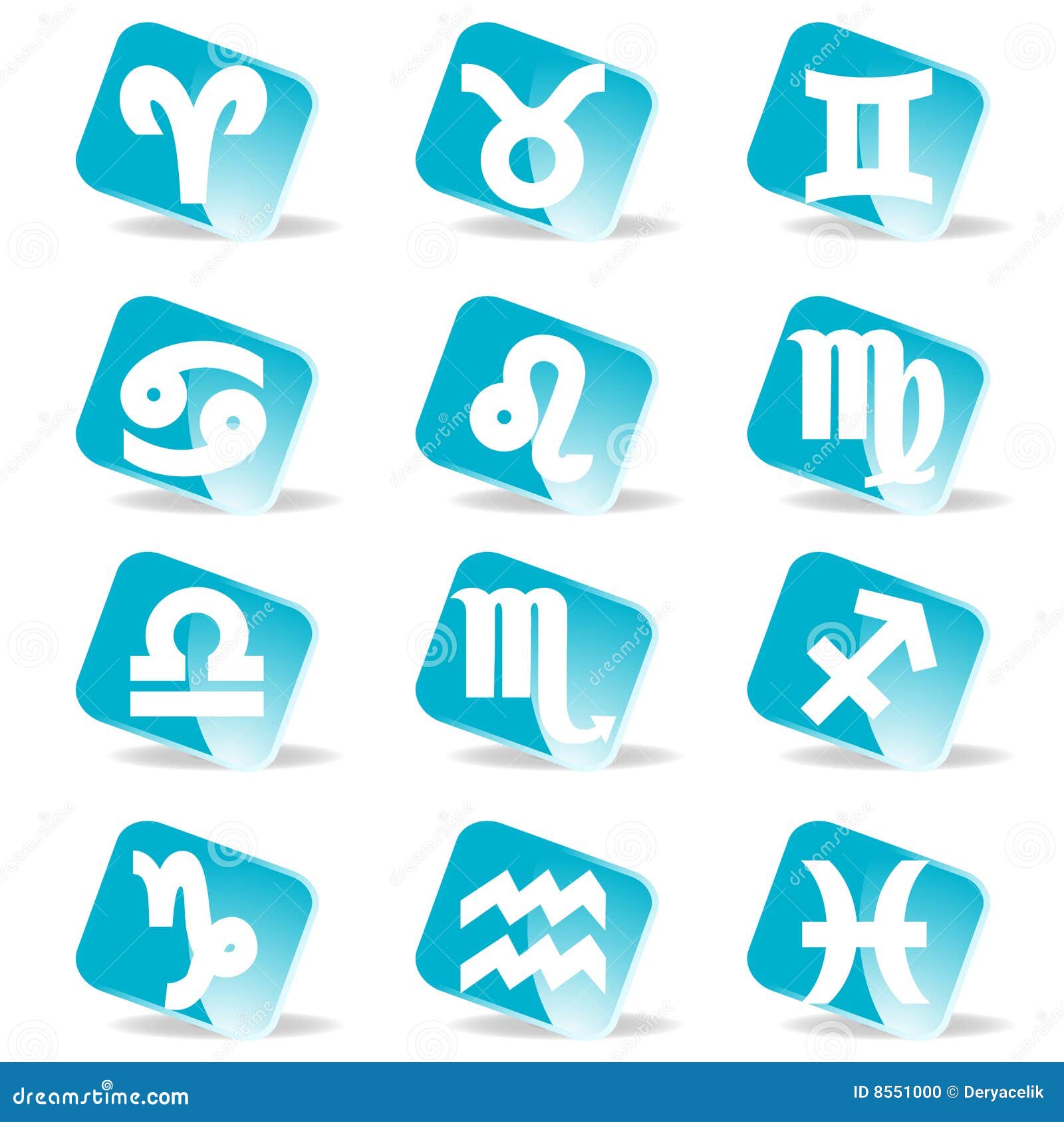 Glossy Zodiac Signs Vector Icon Set Stock Vector Illustration Of