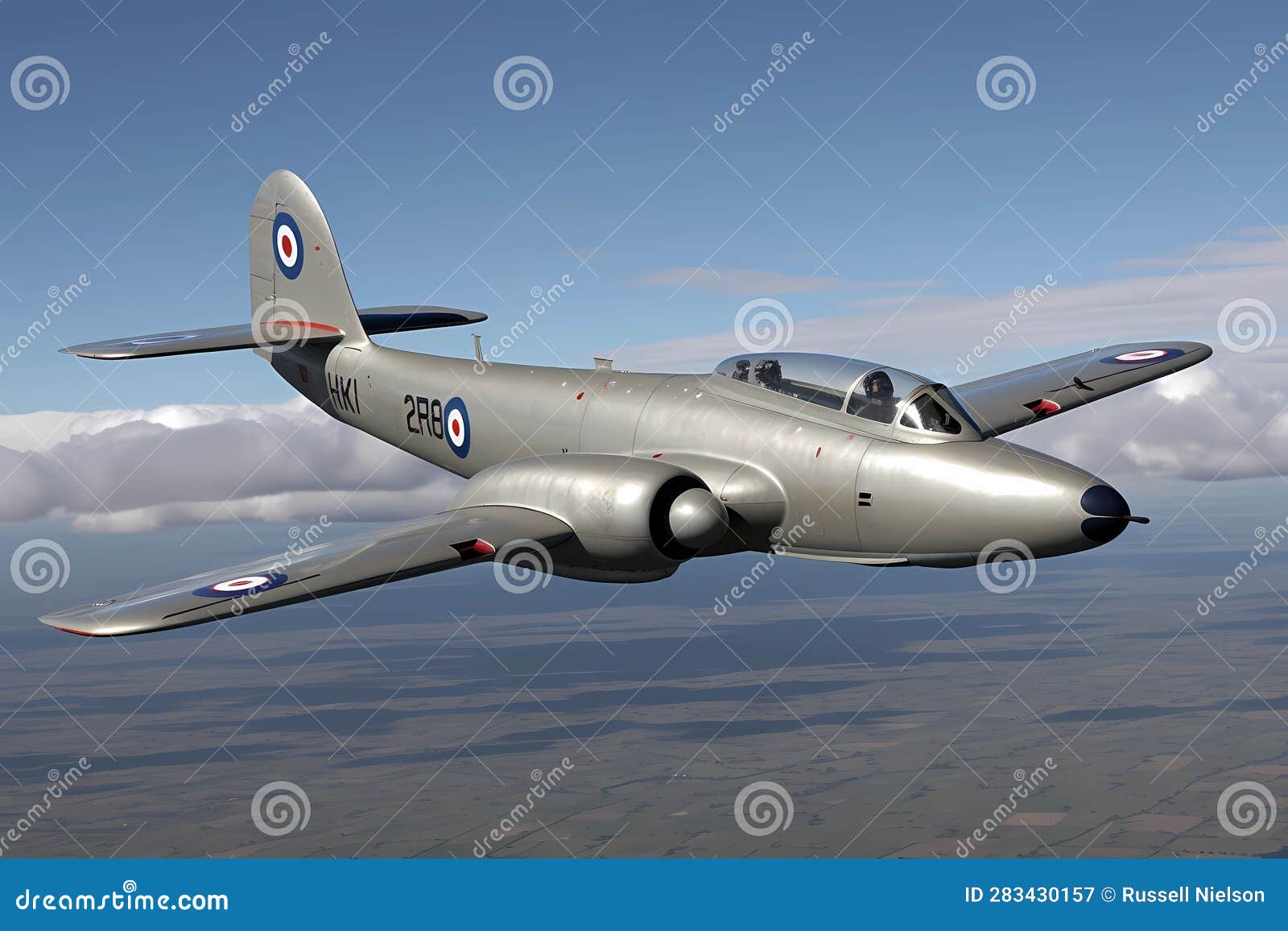 Gloster Meteor F4 In Top View Vector Illustration | CartoonDealer.com ...