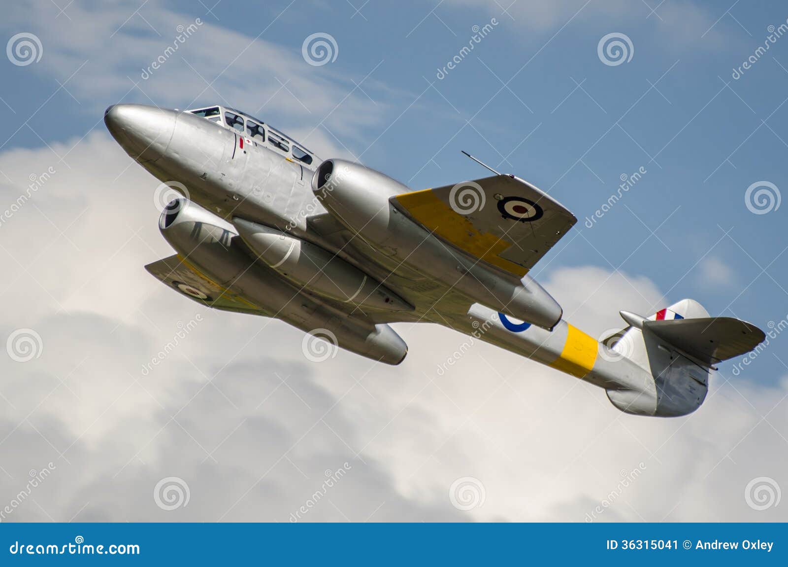 Gloster Meteor vintage jet stock image. Image of royal - 36315041