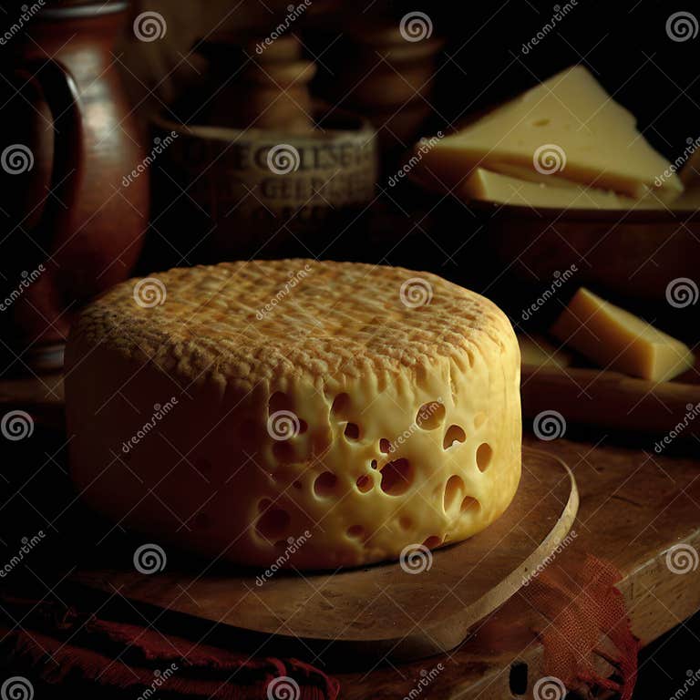 Gloucester Cheese on Vintage Table,cheese-rolling Event.Generative AI ...