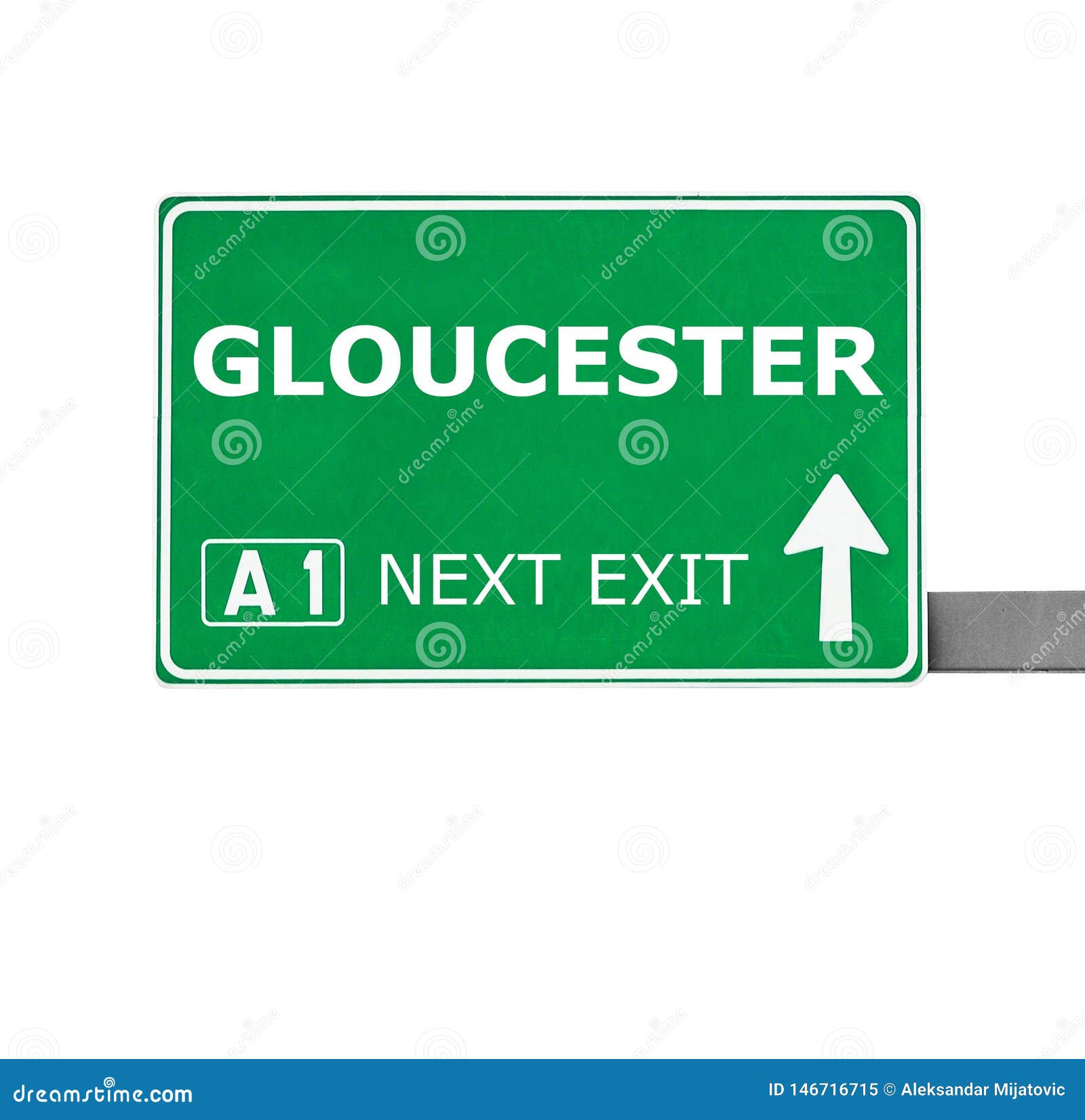 GLOUCESTER Road Sign Isolated on White Stock Image - Image of green ...