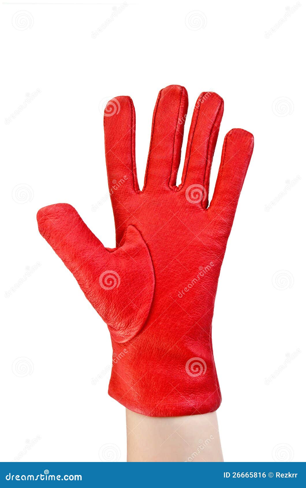 Glove red on his hand stock photo. Image of glove, female - 26665816