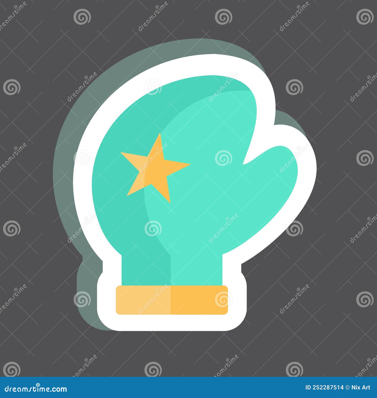 Glove Sticker in Trendy Isolated on Black Background Stock Illustration ...