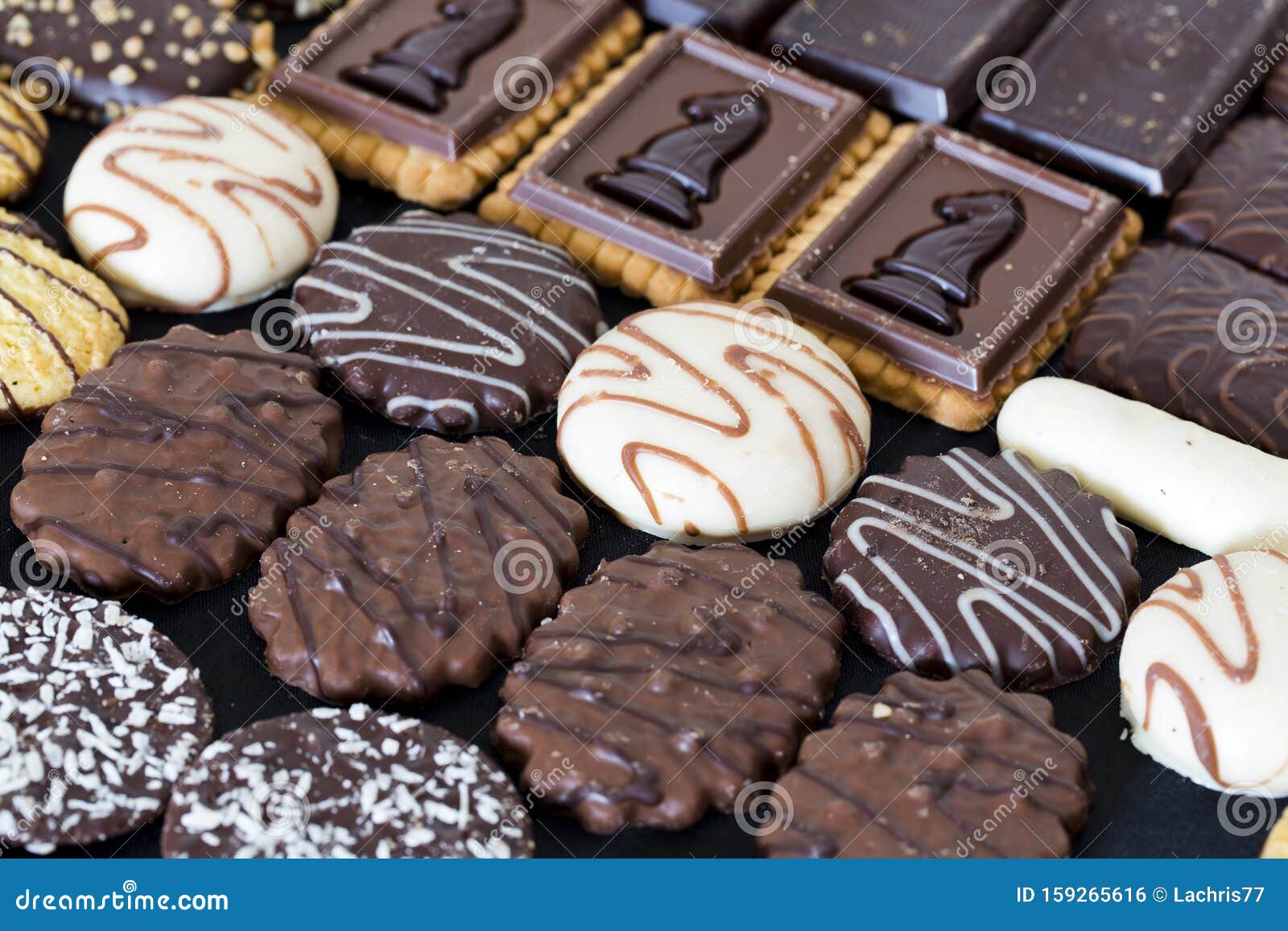 Chocolates stock photo. Image of cookies, dark, cream - 159265616