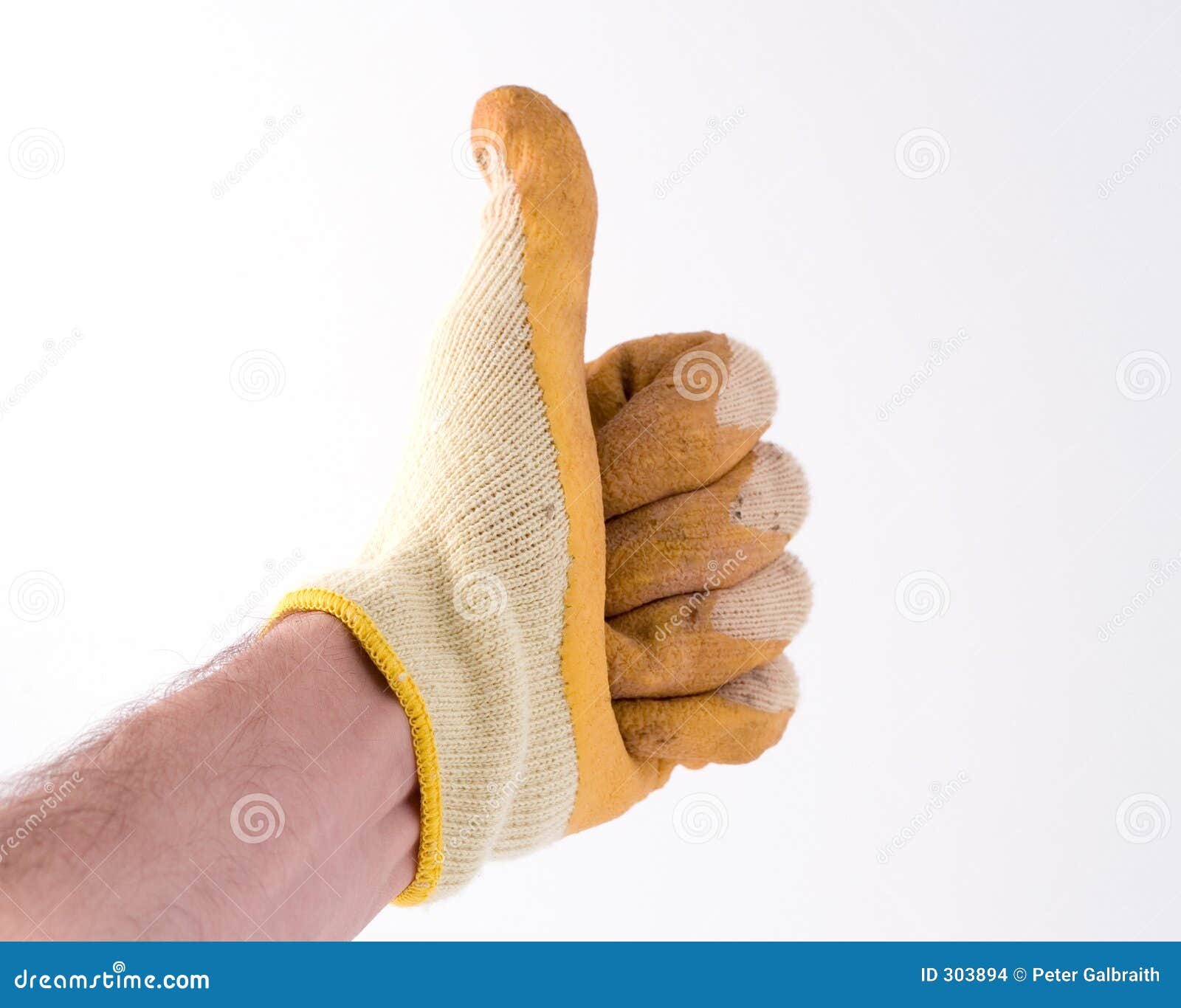 Gloved hand stock photo. Image of positive, home, thumb - 303894