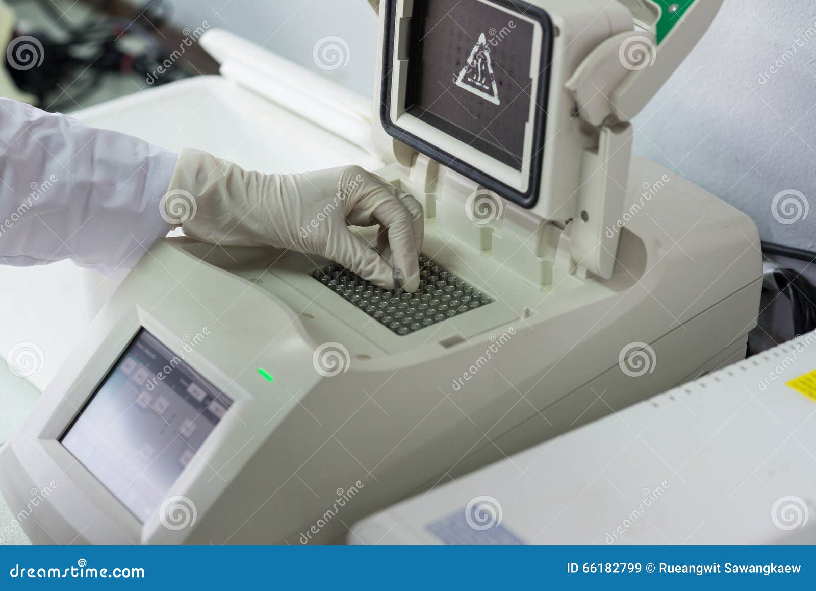 Gloved Hand Entering Sample Lab Device Stock Photos - Free & Royalty ...