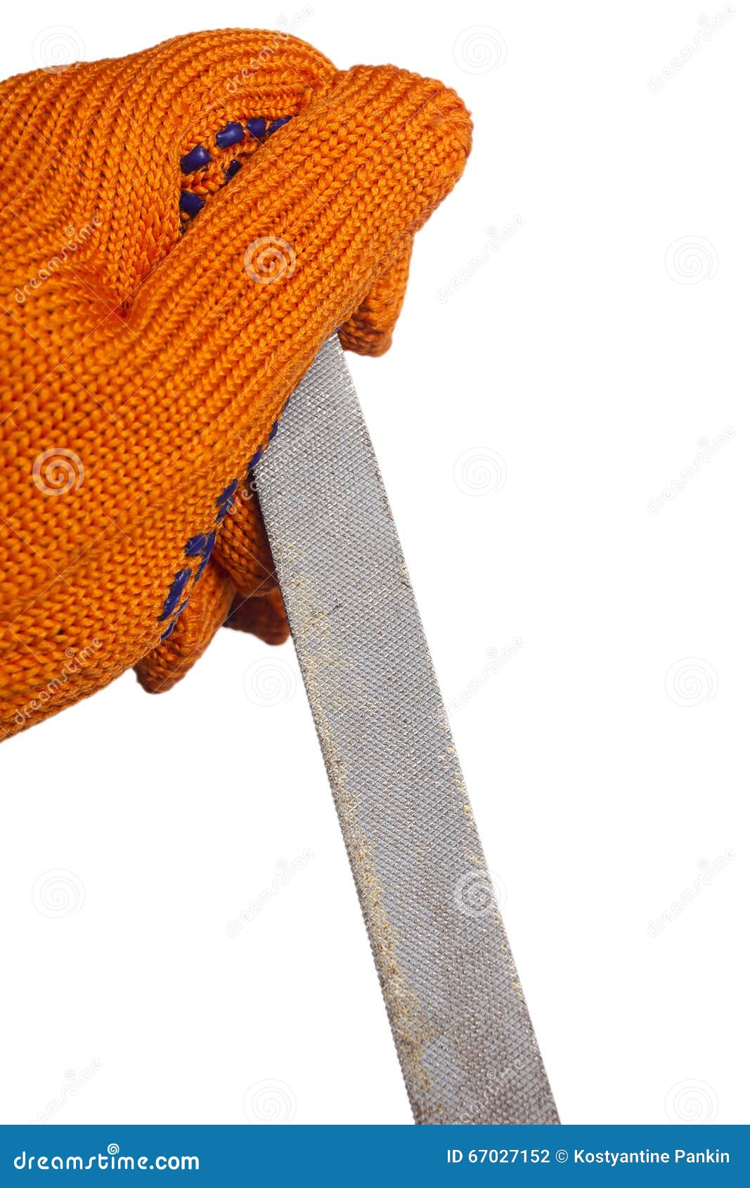 Gloved hand with file stock photo. Image of metal, pair - 67027152