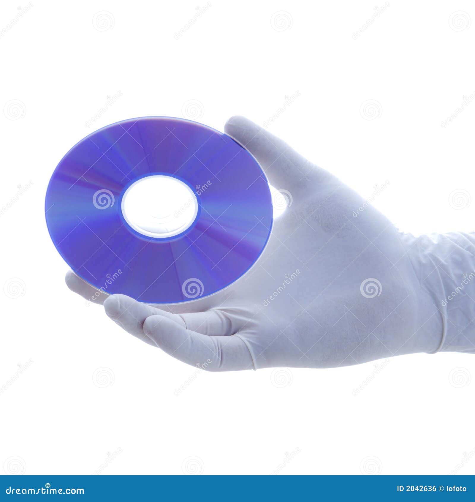Gloved hand holding disc. stock photo. Image of latex - 2042636