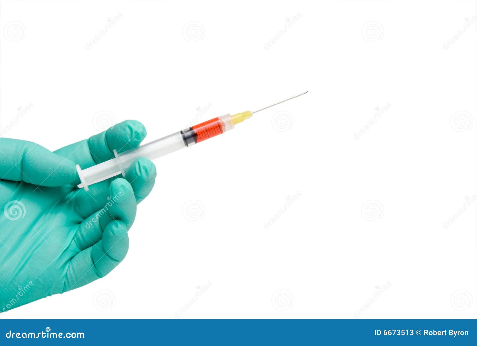 Gloved Hand Holding Syringe Stock Image - Image of gloves, color: 6673513