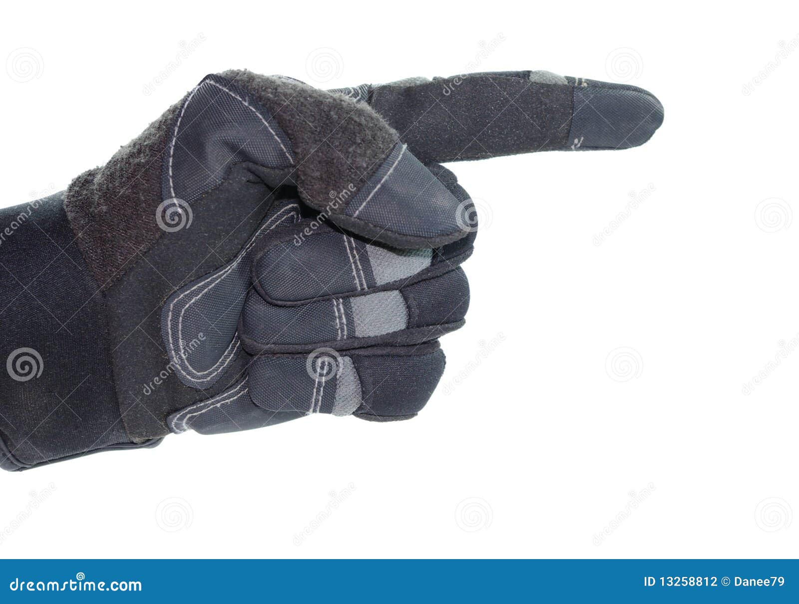 Gloved Hand Pointing with Finger Stock Photo - Image of sign, pointed ...