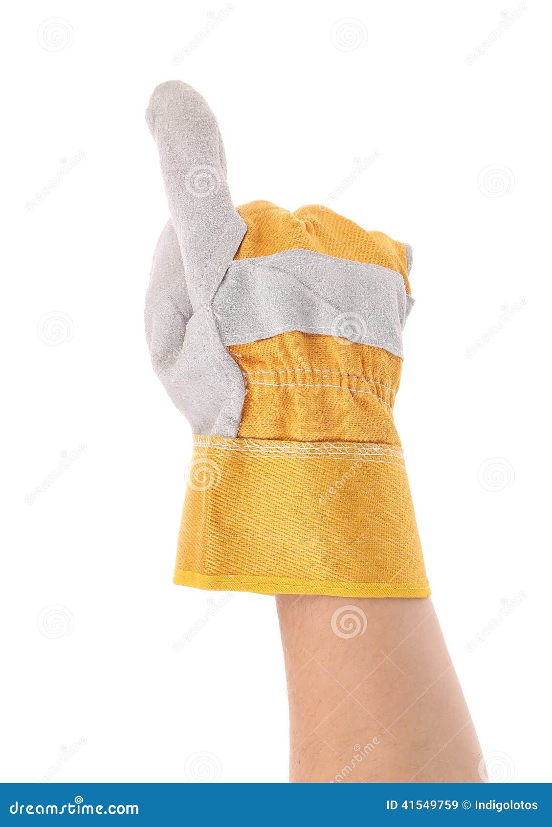 Gloved Hand Showing One Finger. Stock Image - Image of hand, cuff: 41549759