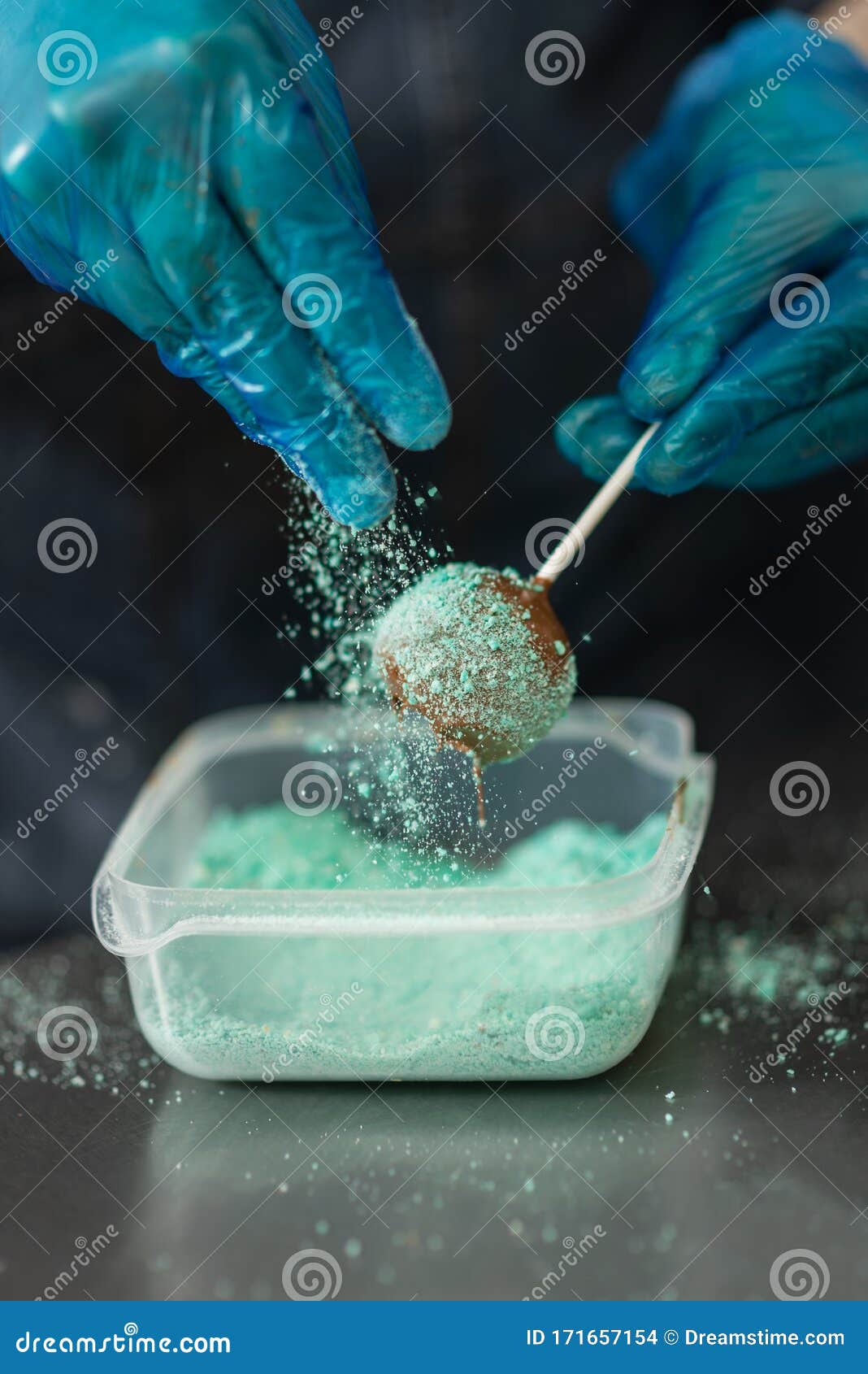 Confectioner in Gloves Makes Chocolates in Forms Stock Photo - Image of ...