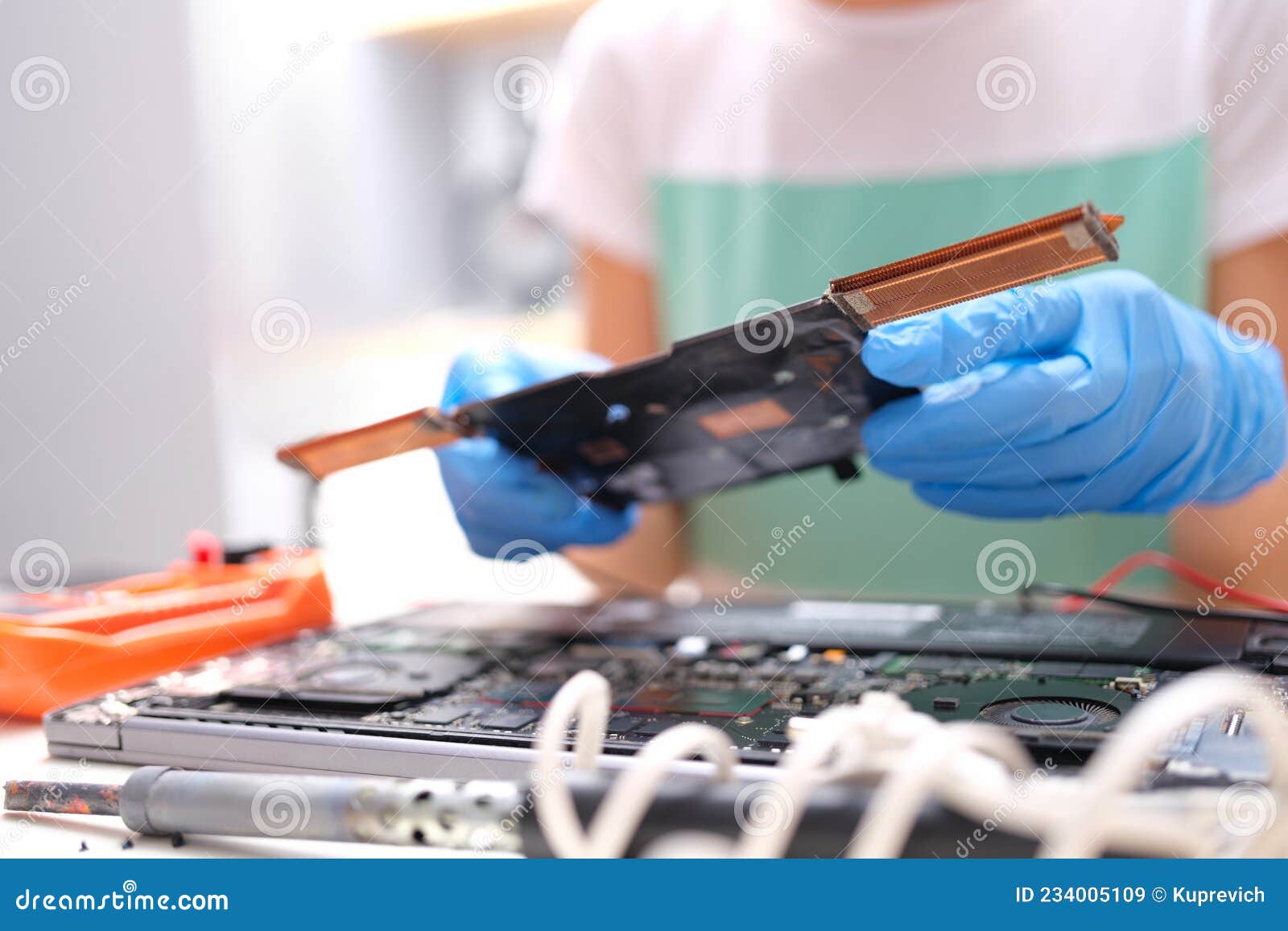 The Computer Master Fell Asleep While Working Behind A Laptop On The ...