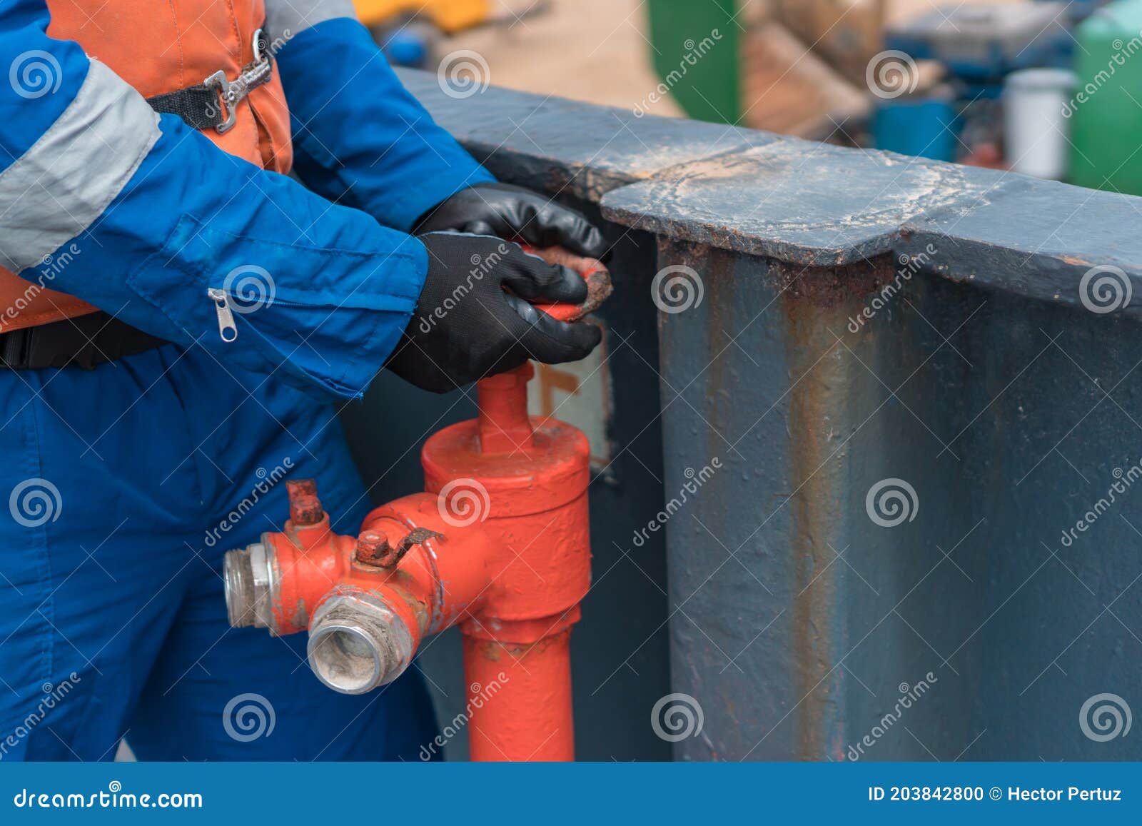 Gloved Man`s Hands Opening a Hatch Stock Photo - Image of plumber, mans ...